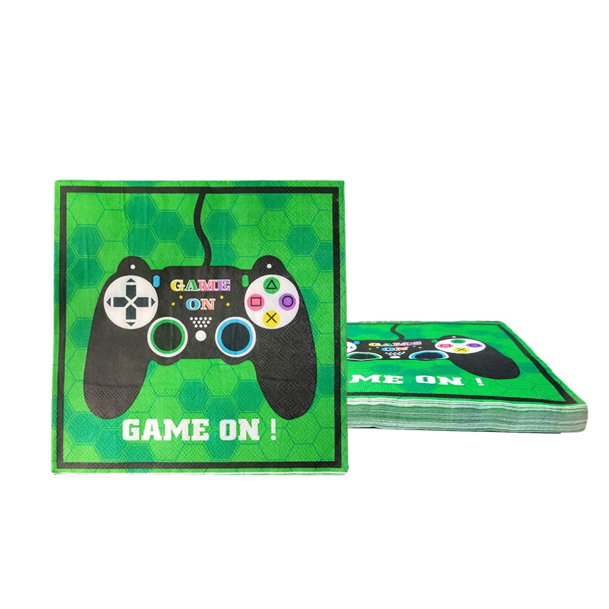 Video Games Party Tableware Supplies Set Including 20 pcs Plates, Table Cover and 20 pcs Napkins, Video Games Theme Party Baby Shower Birthday Decorations