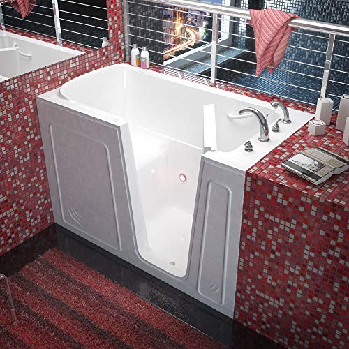 Meditub MT3260RWS 32 by 60 by 40-Inch Walk In Soaker Bathtub Spa Right Side Door, White