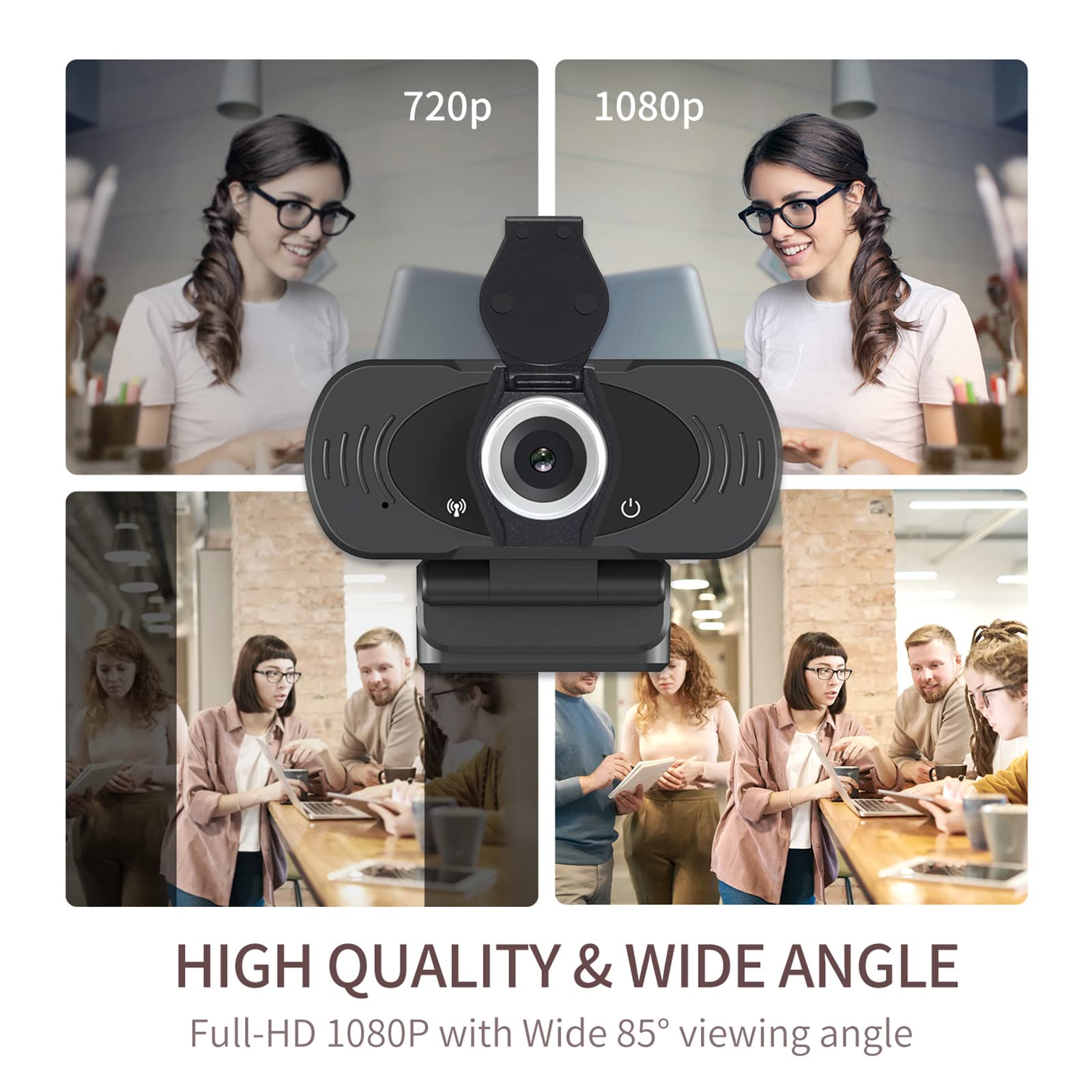 IMILAB Webcam HD 1080p Web Camera, USB PC Computer Webcam, Laptop Desktop Full HD Camera Video Webcam