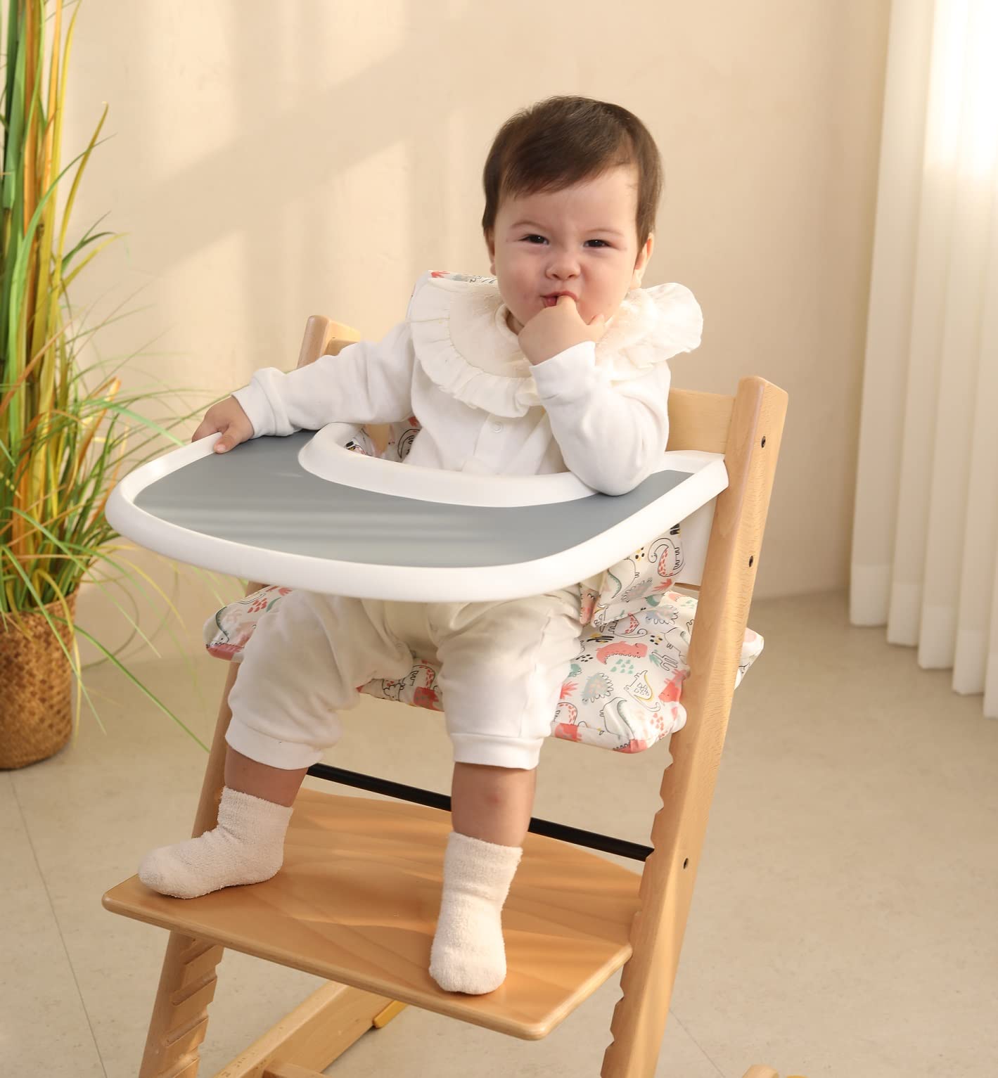 Gembebe Silicone Tray placemat Compatible with Stokke Tripp Trapp High Chair Tray (Dusty Blue)