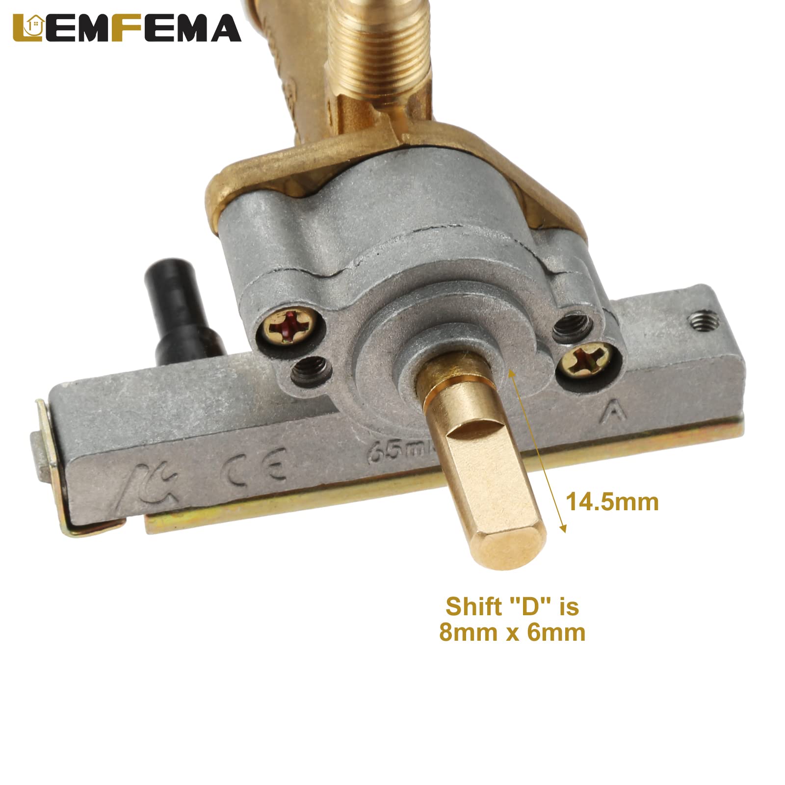 Lemfema Gas Safety Control Valve with Piezo Push Ignition Device Replacement for Garden Sun Propane Powered Patio Heater Repair Replaces Parts(7/16"-24 UNEF Inlet & Outlet)