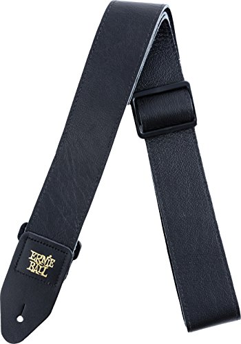 Ernie Ball Tri-Glide Italian Leather Guitar Strap, Black (P04134)