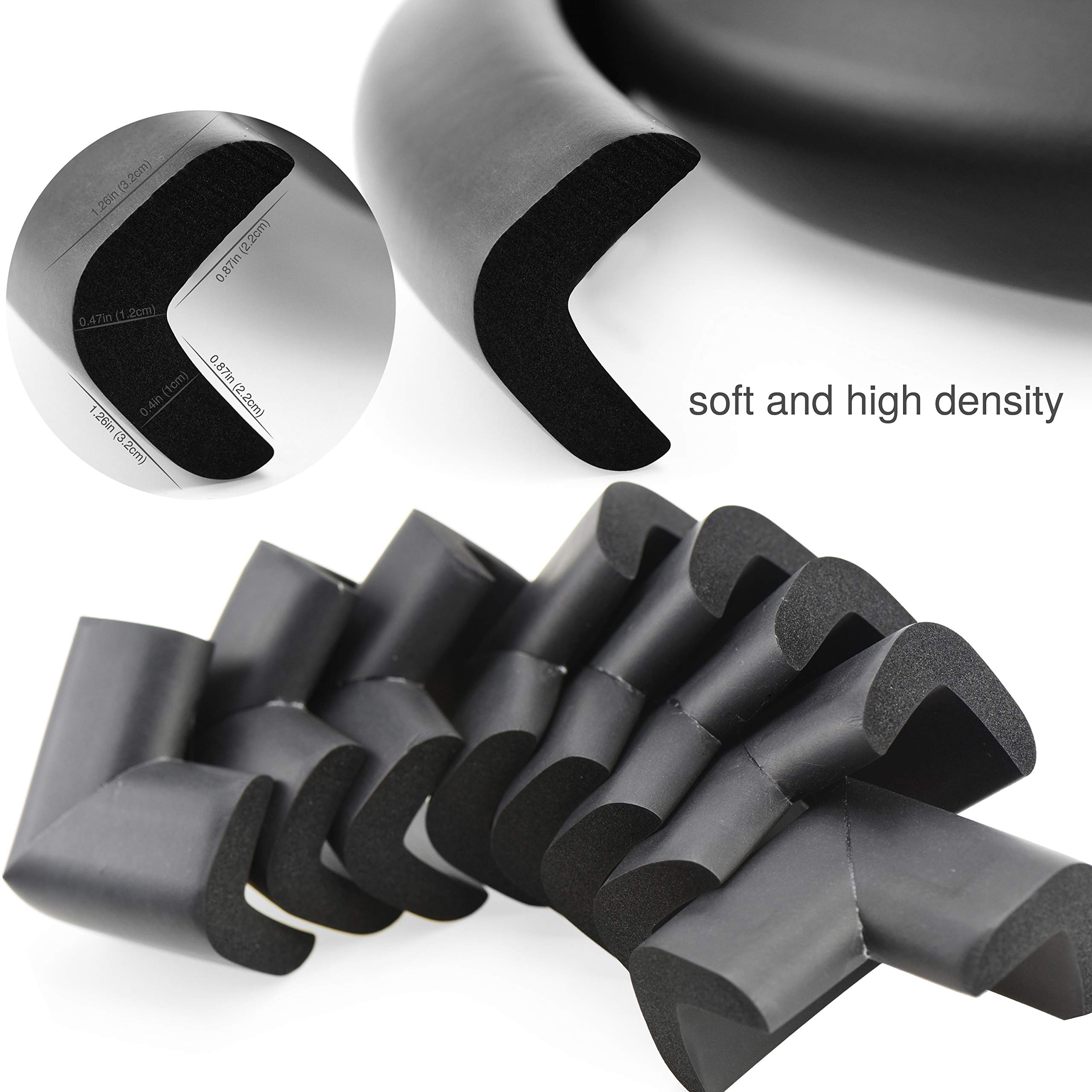 FiveSeasonStuff Baby Proofing Edge Guards, Hearth & Door Protectors 27 Pc Set (Onyx Black)