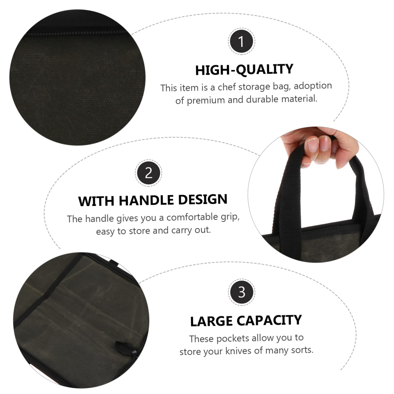 FELTECHELECTR 1pc Storage Bag Canvas Travel Storage Bags Tableware