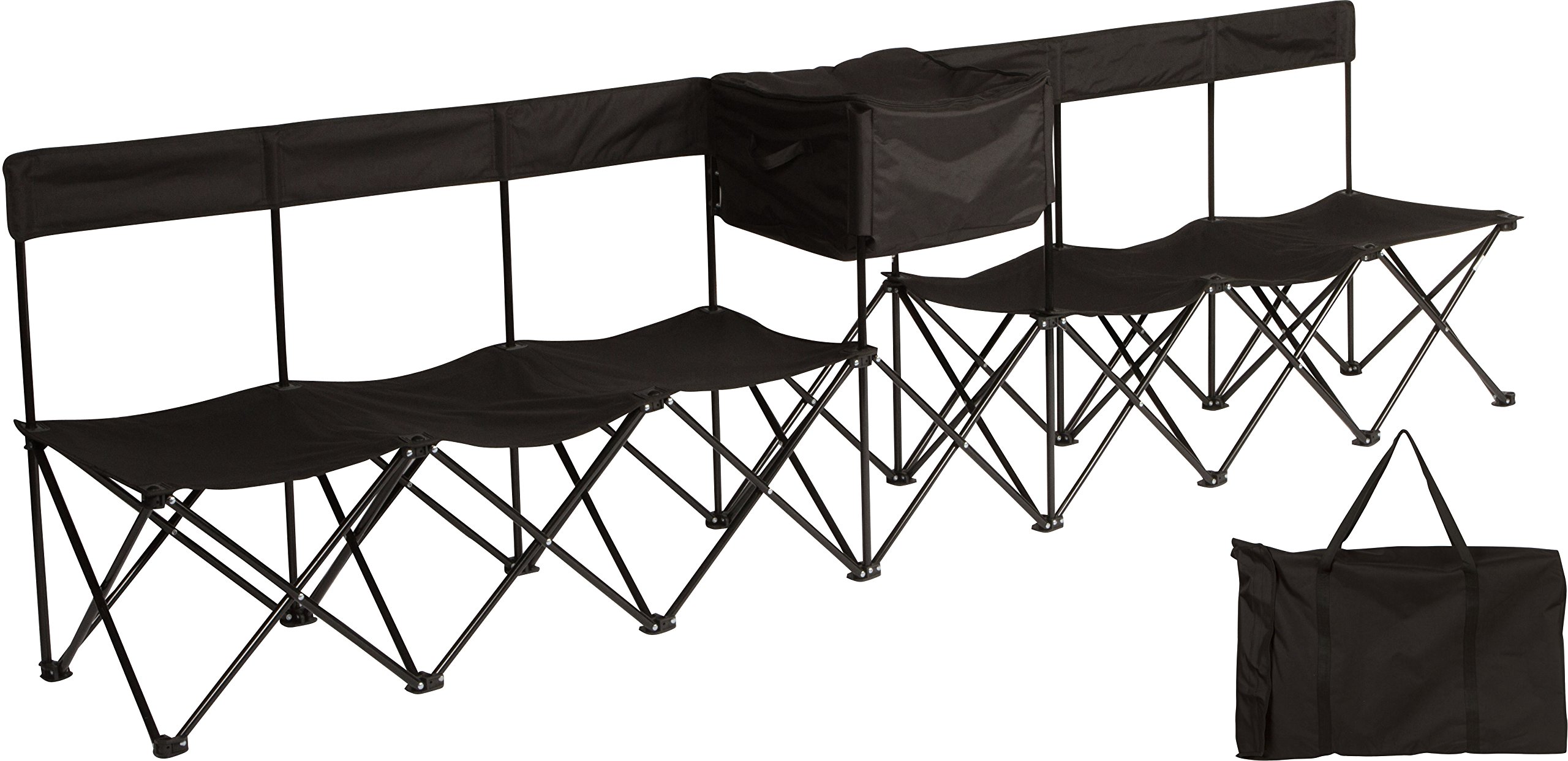 Trademark Innovations Sideline Bench, 6 Seater, Black