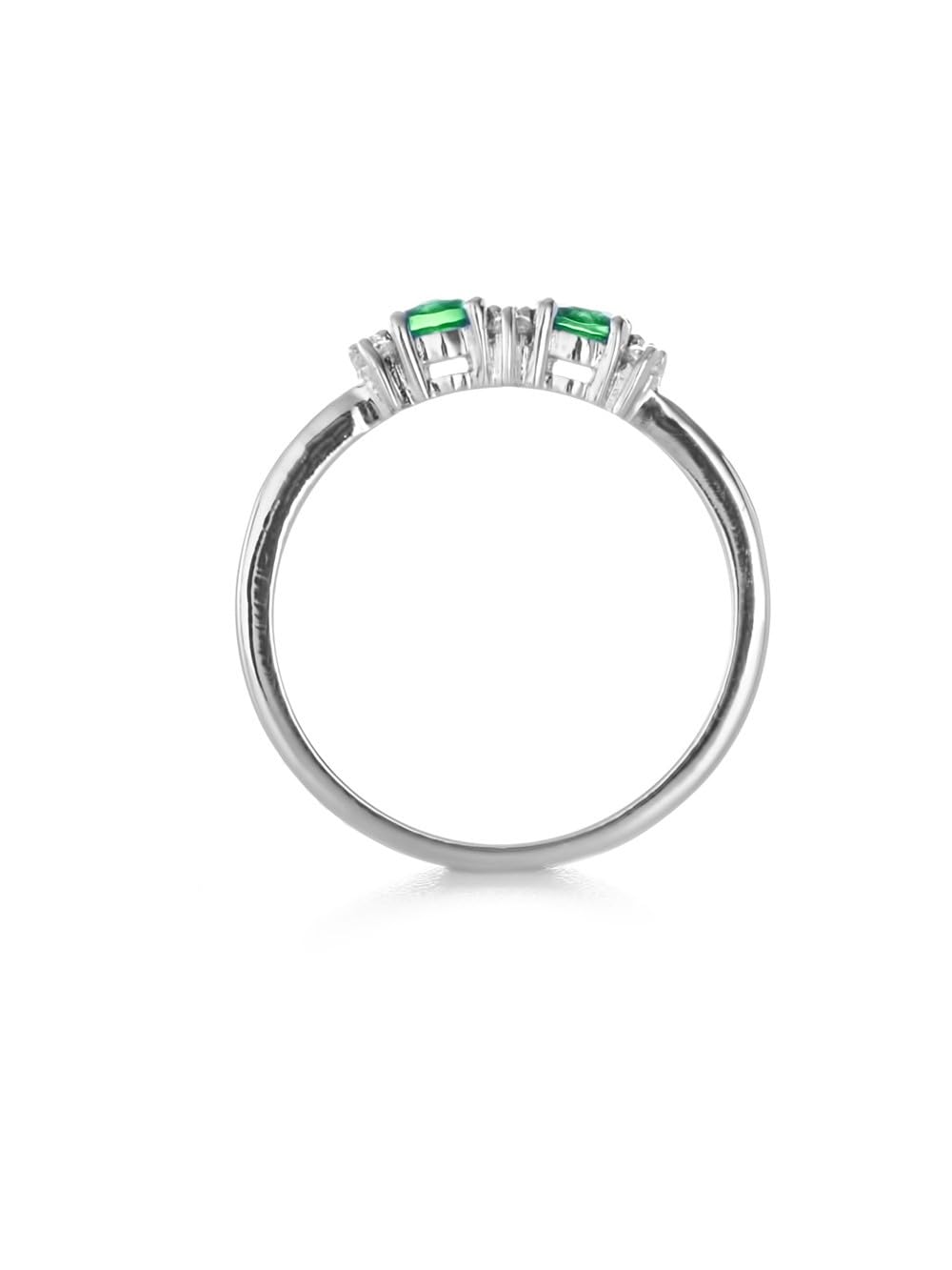 EVE'S ADDICTION Women's Personalized Sterling Silver Two Stone Simulated CZ Birthstone Ring (ring size 6) - Custom Birthstone Ring for Mom - Gift for New Mom - Gifts for Mom