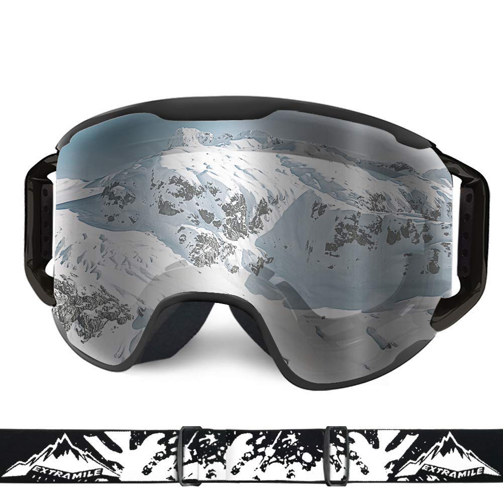 Extra Mile Ski Goggles, Anti-Fog Protection Snowboard Dual Lens for Men Women