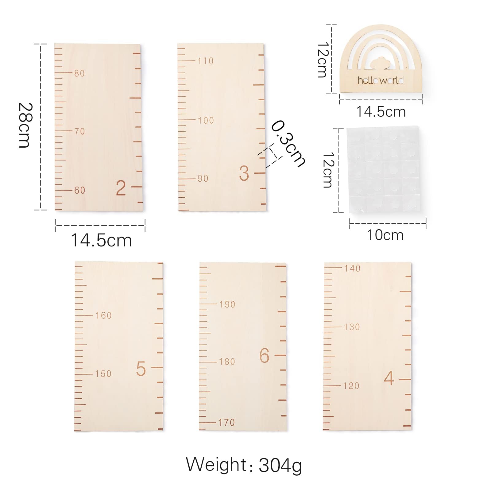 Height Growth Chart - Wood Height Chart for Kids Natural Wood Height Measurement for Wall, Accurate, Easy-to-Use, and Stylish 1