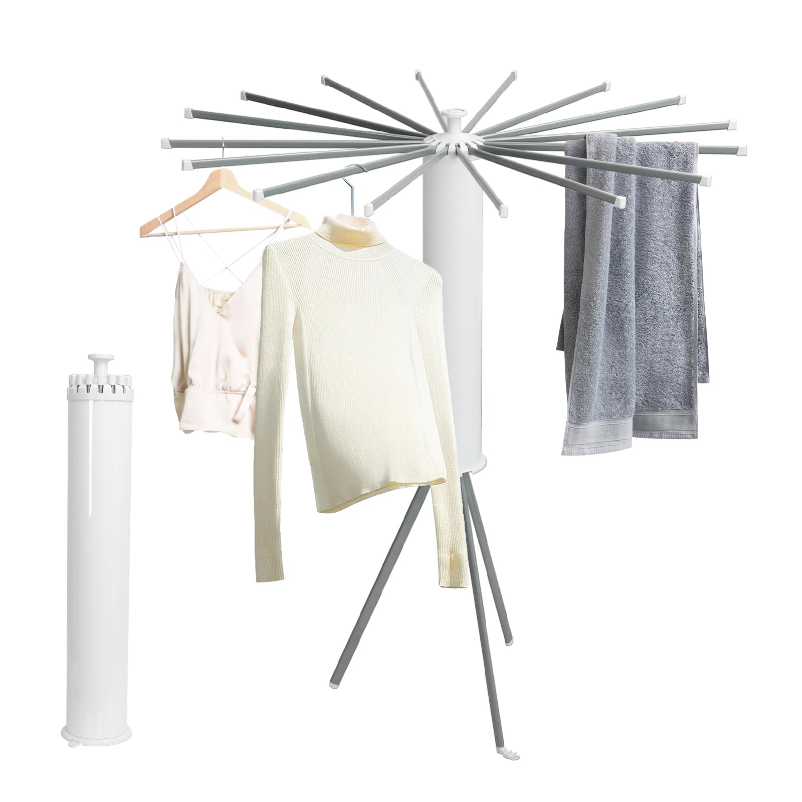 plzzree Tripod Clothes Drying Rack: Portable and Foldable Space Saving Compact Laundry Drying Rack - Drying Rack Clothing for Indoor & Outdoor