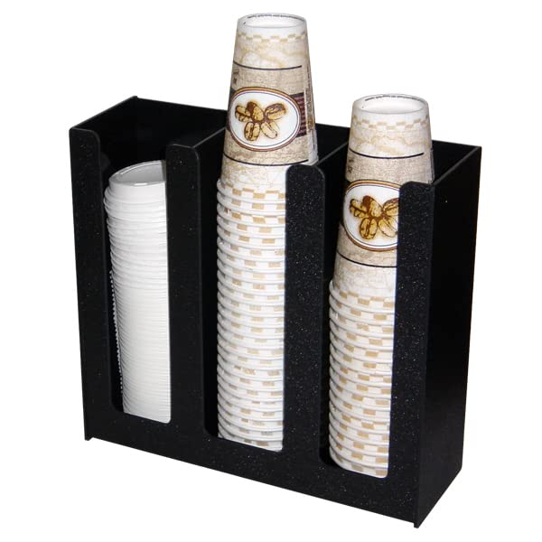 PC-1000 9.5 by PPM: Compact Black Plastic Cup and Lid Holder Only 9.5" tall