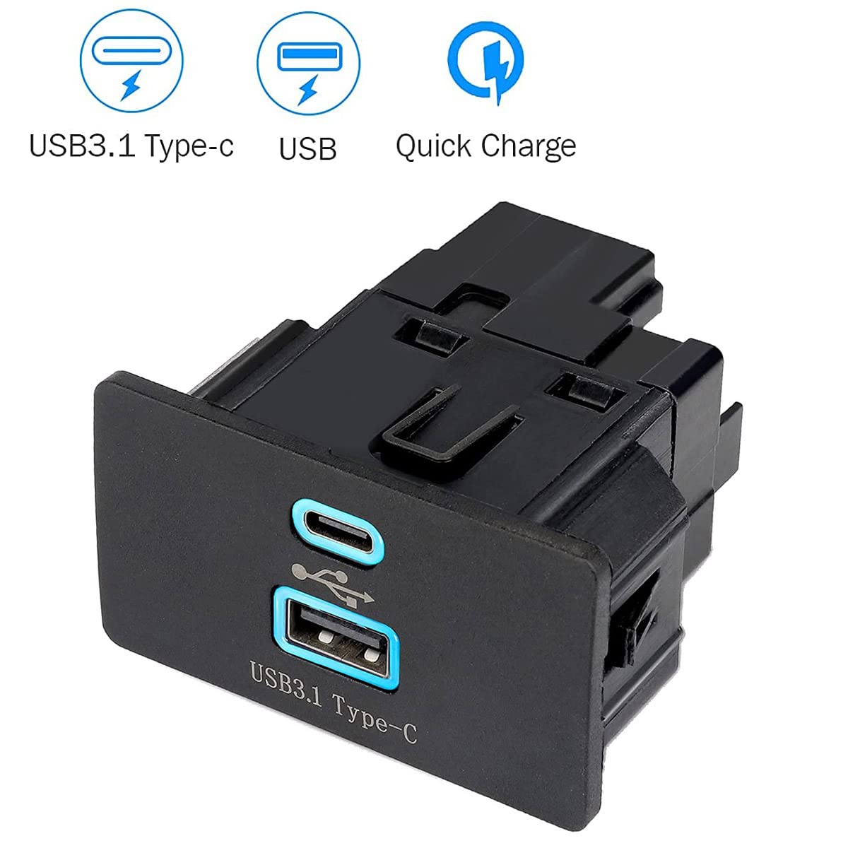 Limnyves SYNC 3 USB+Type-C Interface Module for Carplay Media Wiring Hub Port HC3Z-19A387-B HC3T-14F014-A, black, (500196042)