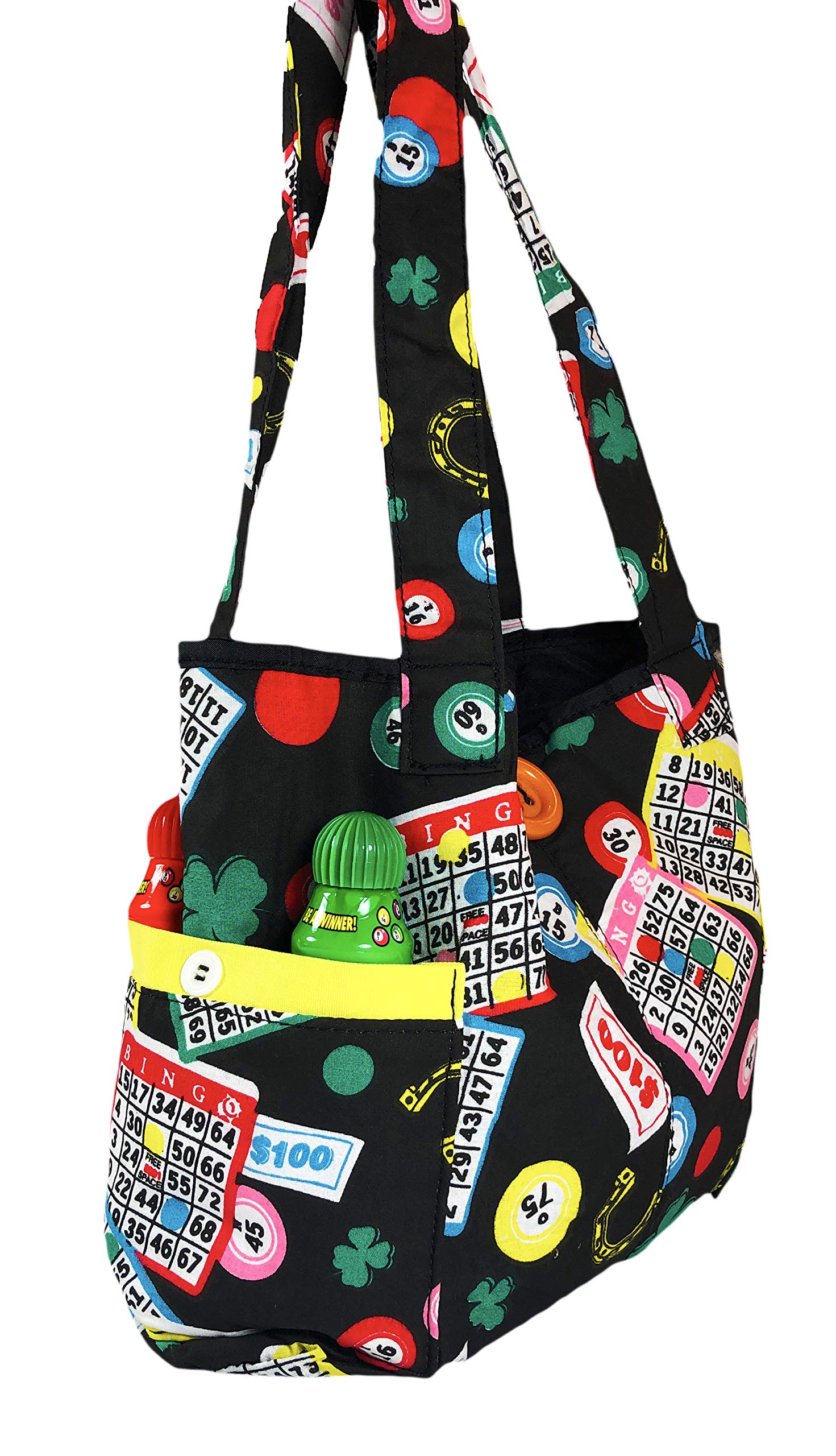 Fashionable Quilted Bingo Bag w/ One Large and Three Small Interior Pockets