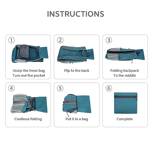 Prpeko 15L Small Lightweight Hiking Backpack ,Hiking Daypack Women,Foldable Hiking Backpack with A Water Bottle Holder.