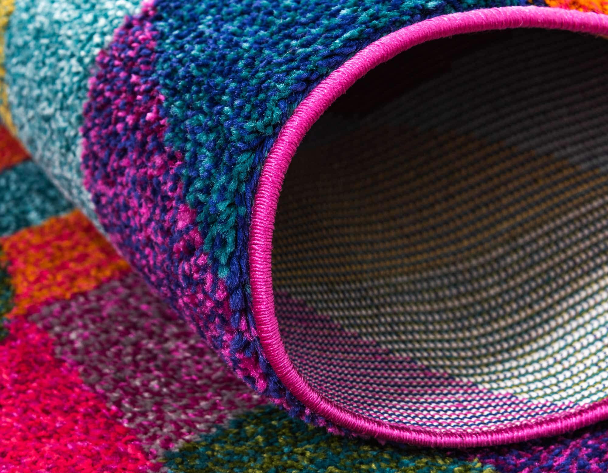 Unique Loom Estrella Collection Geometric, Abstract, Colorful, Modern, Eclectic Area Rug, 8 ft x 10 ft, Multi/Pink