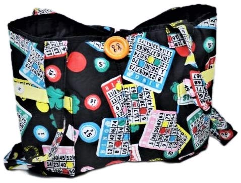 Fashionable Quilted Bingo Bag w/ One Large and Three Small Interior Pockets