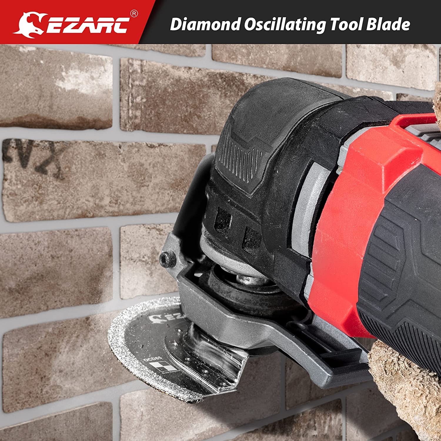 EZARC Grout Removal Blade for Oscillating Tool, Semi Circle Multitool Diamond Oscillating Blade for Removing Tile Mortar, Universal Quick Release Multi Tool Saw Blades, 1 Pack
