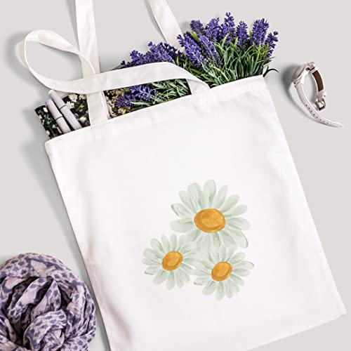 SUNFLOWER LOVE DESIGN, Reusable Tote Bag, Lightweight Grocery Shopping Cloth Bag, 13β x 14β with 20β Handles