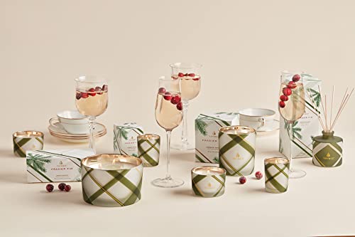 Thymes Frosted Plaid Frasier Fir Candle - 10 Oz Medium Jar Candle