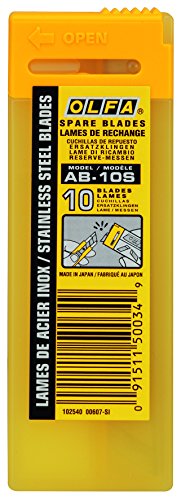 OLFA 9mm Snap Off Replacement Blades, 10 Blades (130 Segments) AB-10S - Rust & Corrosion Resistant Stainless Steel Utility Knife Replacement Blades, Fits any 9mm Utility Knife