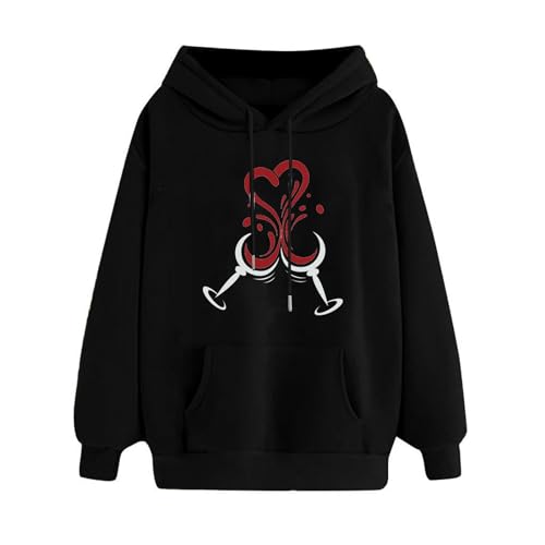 gbyLJF Cyber of Monday Christmas Hoodies for Women Fall Winter Cute Graphic Pullover Hooded Sweatshirt with Pockets Oversized Santa Clothes