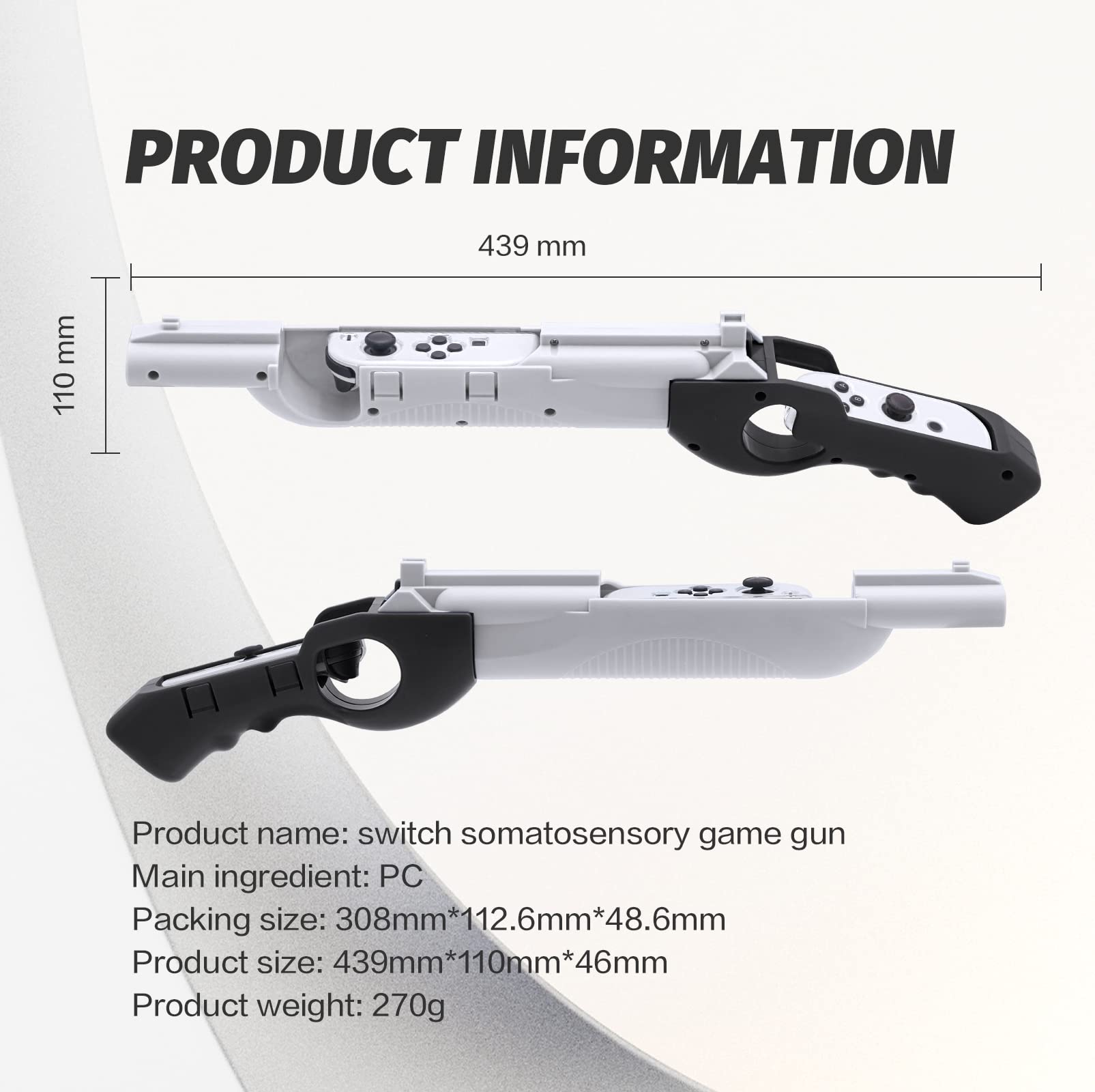 HEATFUN Game Controller Compatible with Nintendo Switch Games Wolfenstein 2: The New Colossus, Big Buck Hunter Arcade - Switch and Other Games - Black White