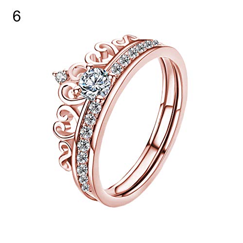 erDouckan Alloy Ring Solid Detachable Crown Detachable Crown Ladies Ring for Wedding - Platinum US 7 for Summer Spring Women Girl Fashion Ring