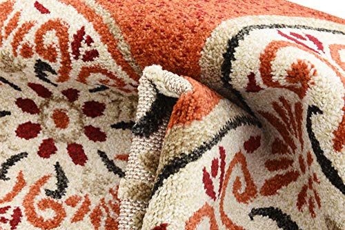 Unique Loom Outdoor Modern Collection Area Rug (2' x 6' 1" Runner, Terracotta/ Burgundy)