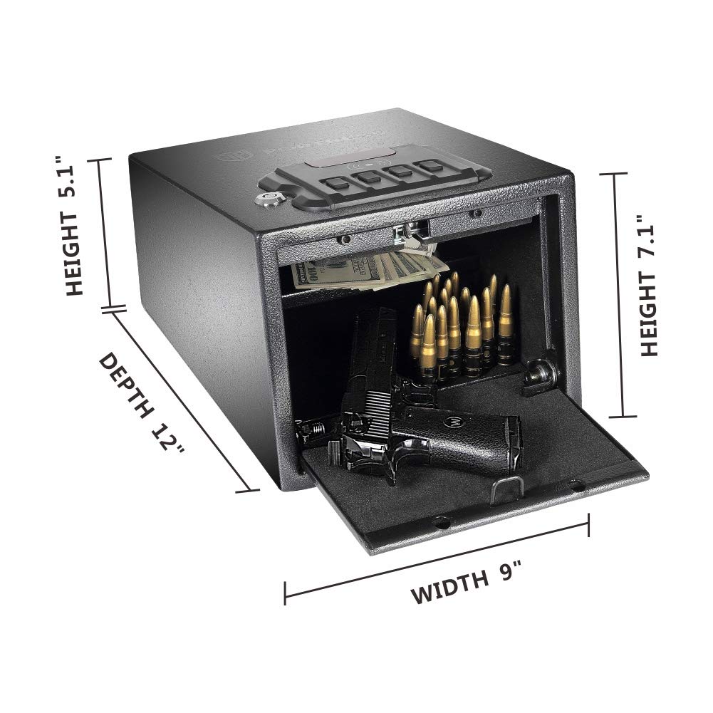 Fortress Small Personal Pistol Safe with RFID Lock, Black