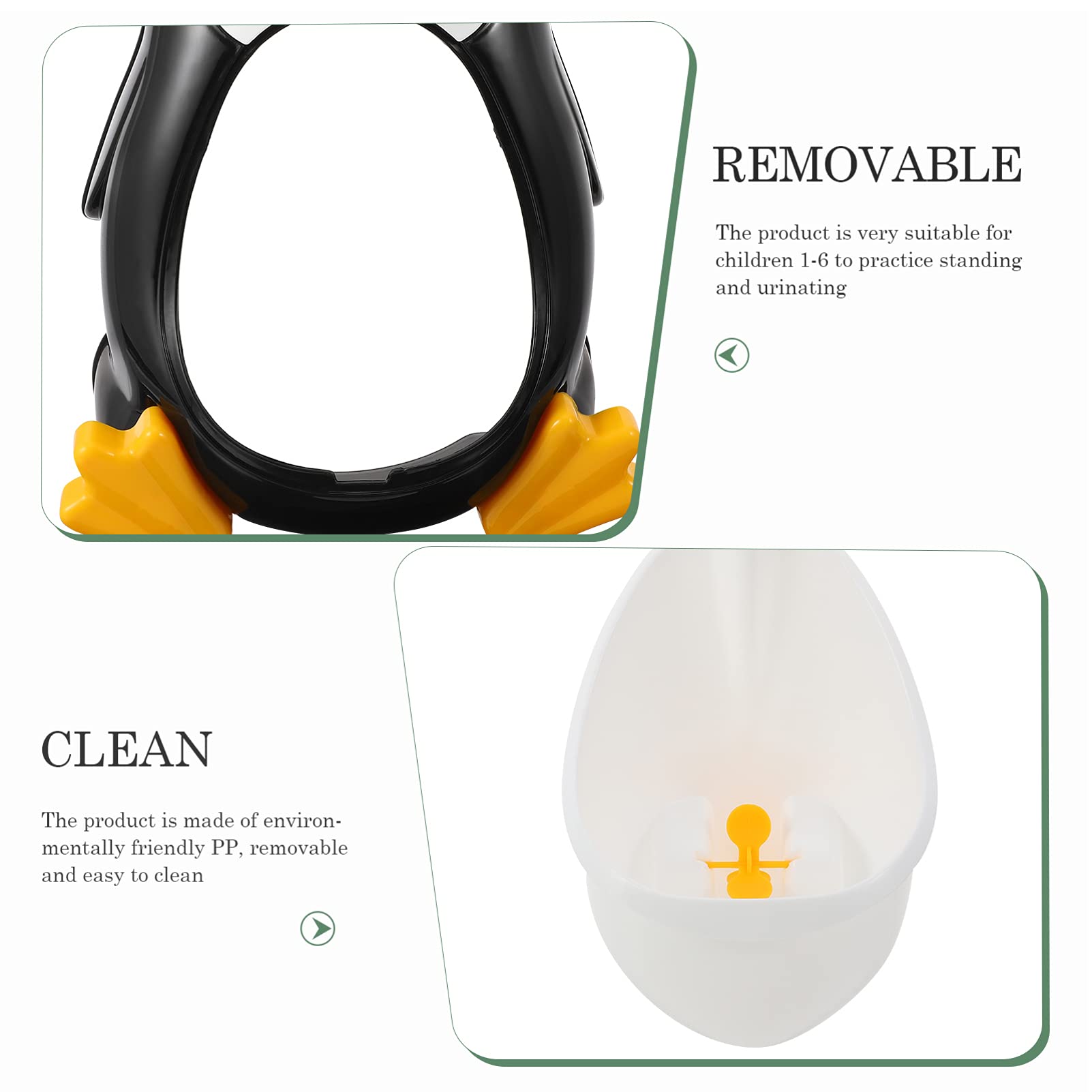 Urinal Pee Trainer Potty Training Urinals Penguin Standing Potty Training Urinal Kids Urinal Trainer for Boys with Fun Aiming Black Childs Urinal