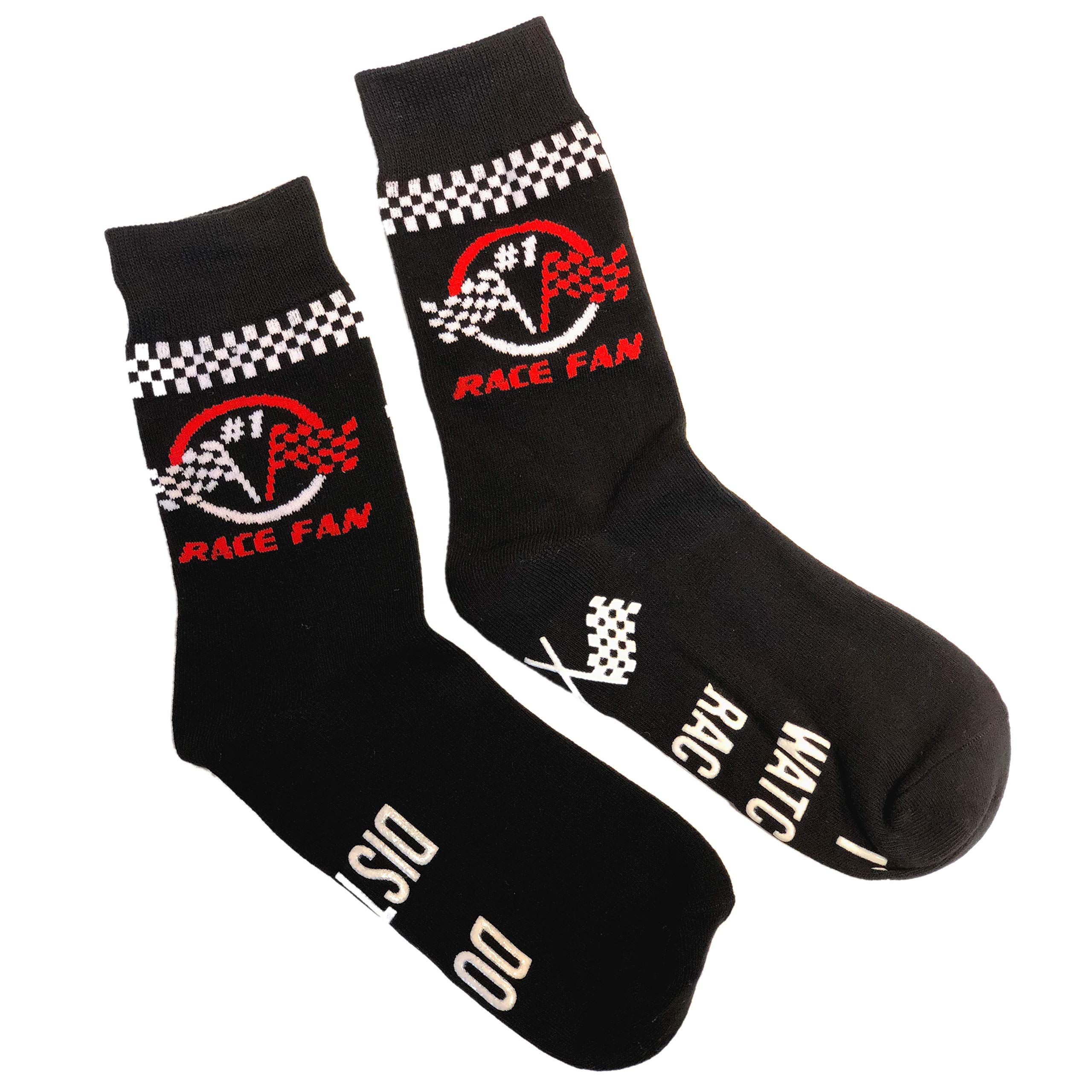 Funny Novelty Full Length Sports Fan Lounge Socks - Great Gift For Sports Fans (Racing)