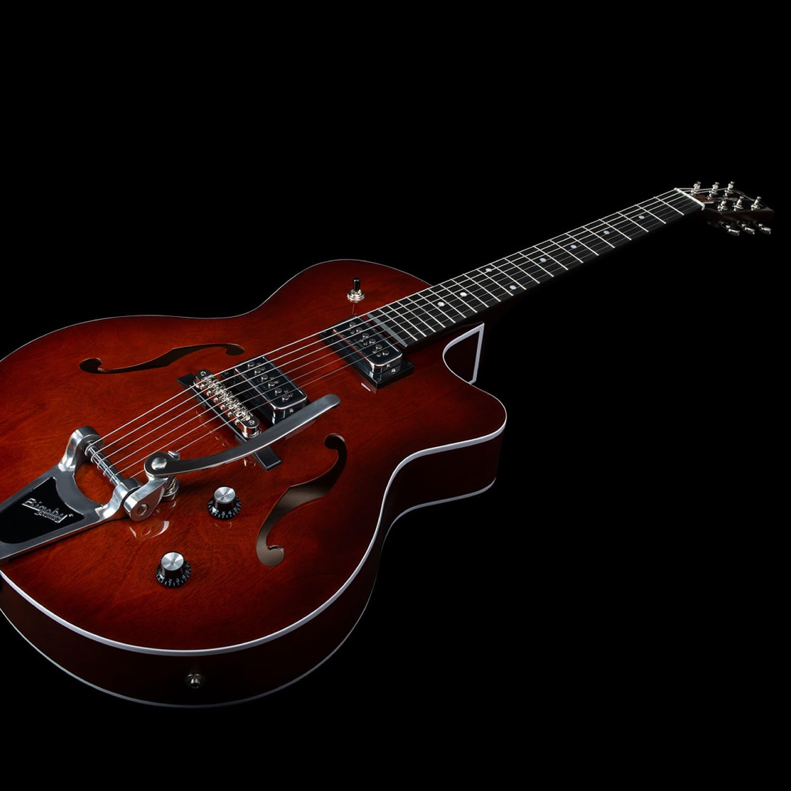 Godin 6 String Electric Guitars, Right Hand, Havana Burst, Hollow-Body (050970)