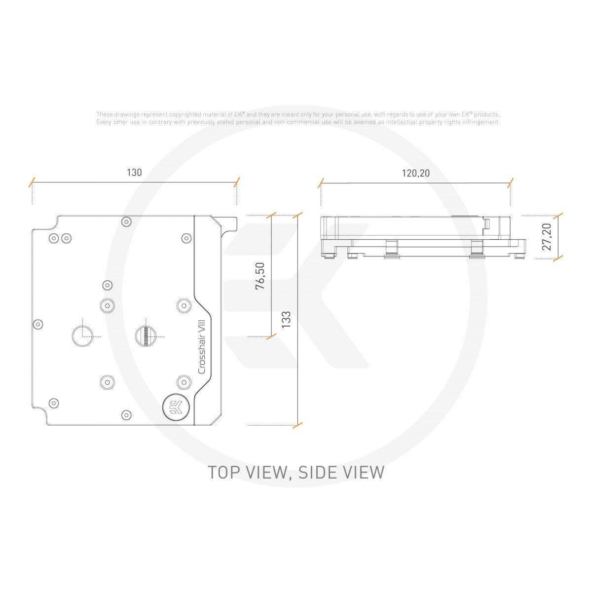 EKWB EK-Quantum Momentum ROG Crosshair VIII Hero Monoblock, Digital RGB, Plexi