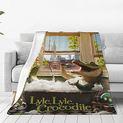 sunmond Crocodile Blanket Ultra-Soft for Couch Bed Warm 50''x40'' Fleece Plush Throw Blanket Suitable for All Season, Black