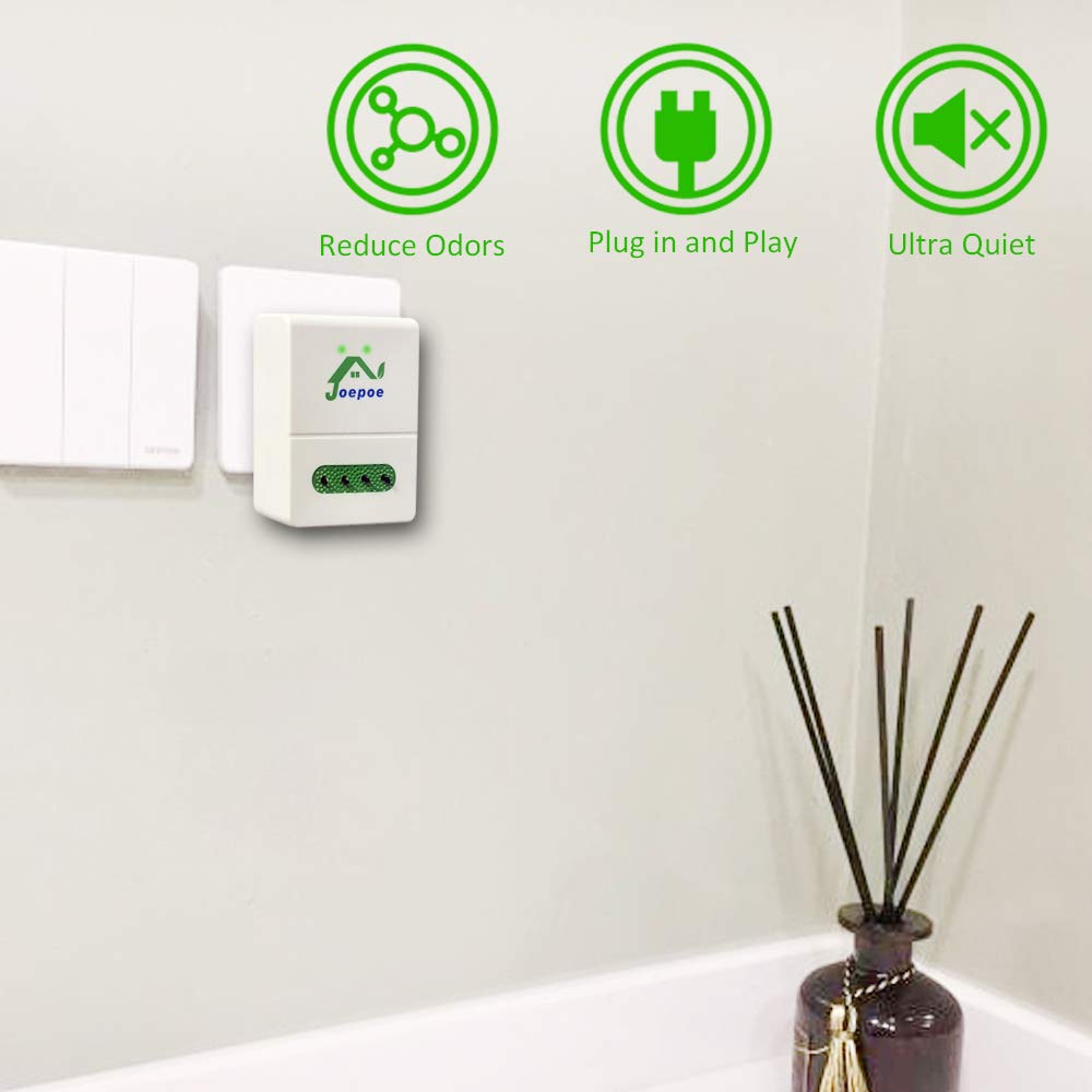Joepoe Plug In Air Ionizer, Ionizer Air Purifier with Negative Ion Technology for Home, Air Freshener Plug In Home/Office Cleanse:Odors,Smell and More(White)