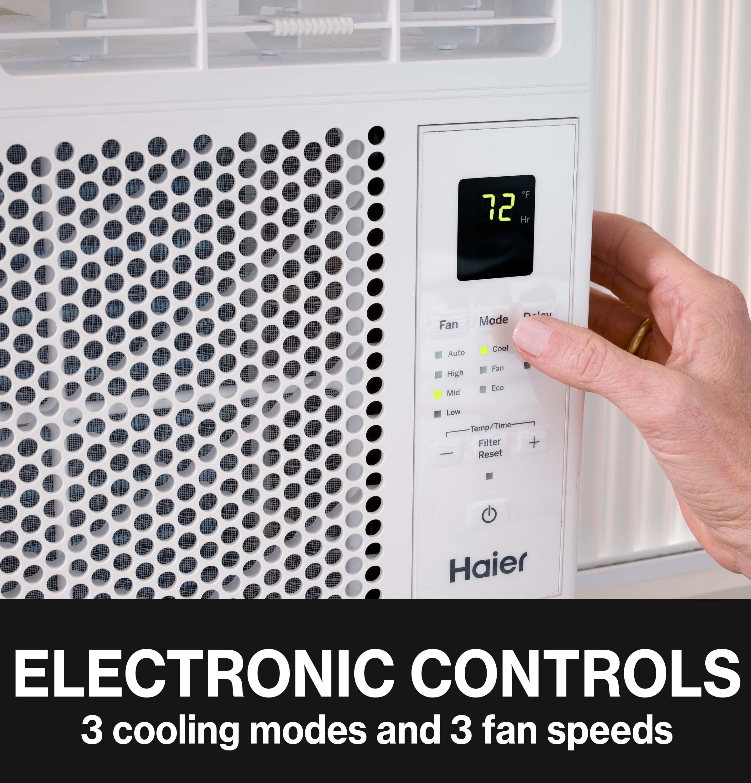 Haier Electronic Window Air Conditioner 6000 BTU, Efficient Cooling for Smaller Areas Like Bedrooms and Guest Rooms, 6K BTU Window AC Unit with Easy Install Kit, White