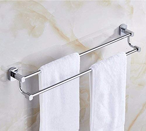 OMOONS Towel Bar Towel Rack Towel Holder Towel Rod-Modern Simplicity Copper Copper Chrome Plating Double Layer Thicken Rack/Silver/70Cm