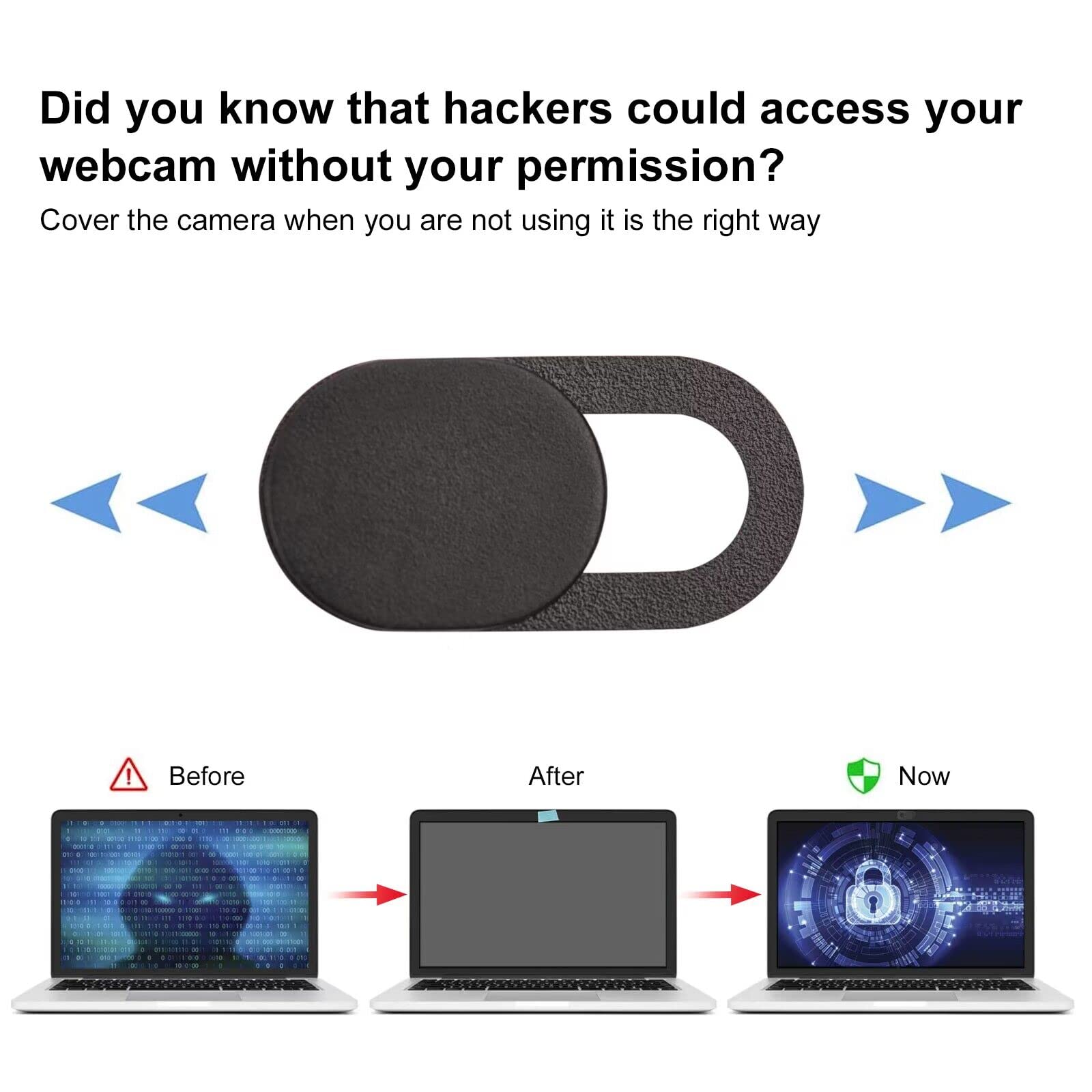 Webcam Cover, Halalili [2 Pack] 0.027 Inch Ultra-Thin Web Camera Cover Slide Compatible with MacBook, Laptop, PC, Computer, iMac, iPad, iPhone 8/7/6 Plus, Protect Your Privacy and Security