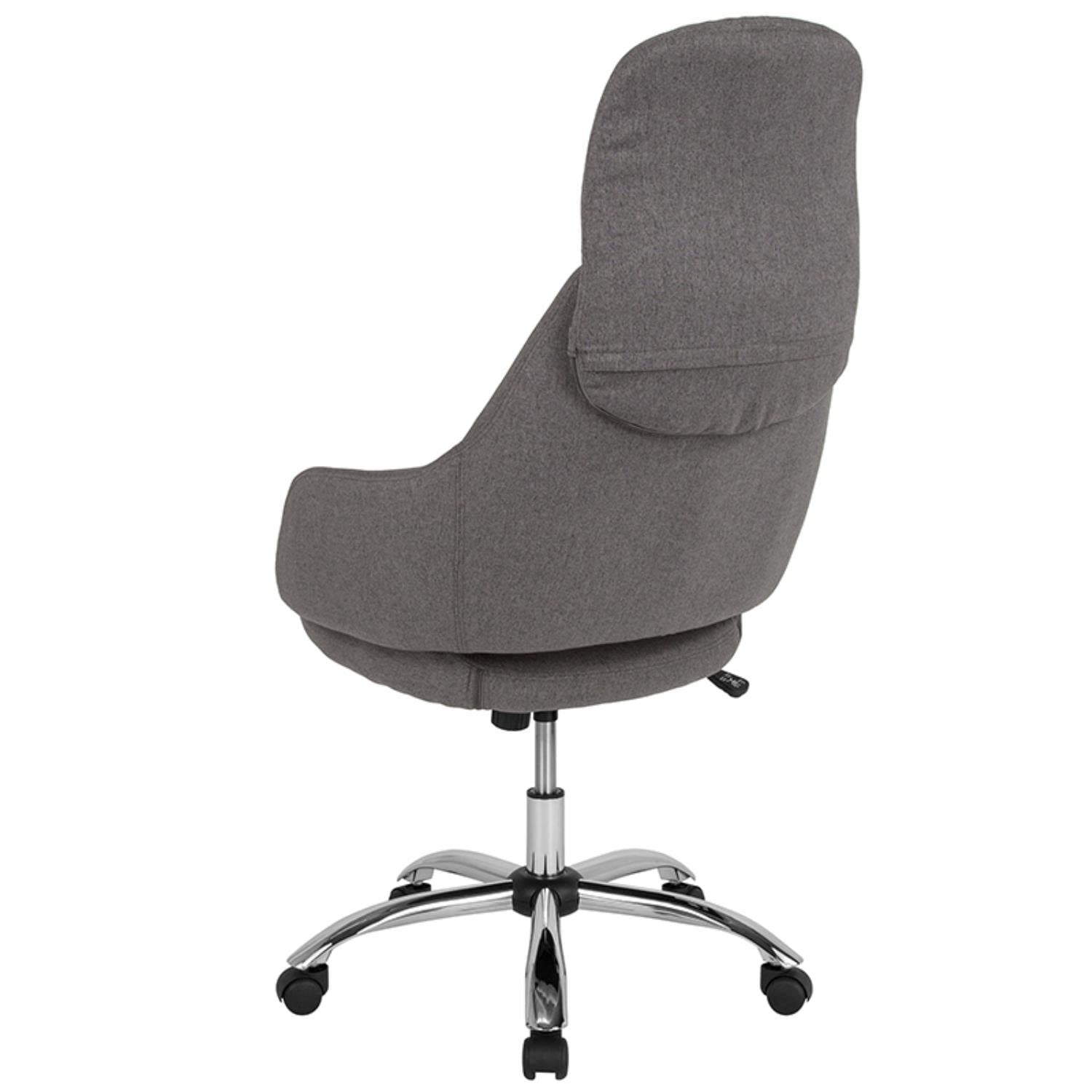 Flash Furniture Marbella Home and Office Upholstered High Back Chair in Dark Gray Fabric