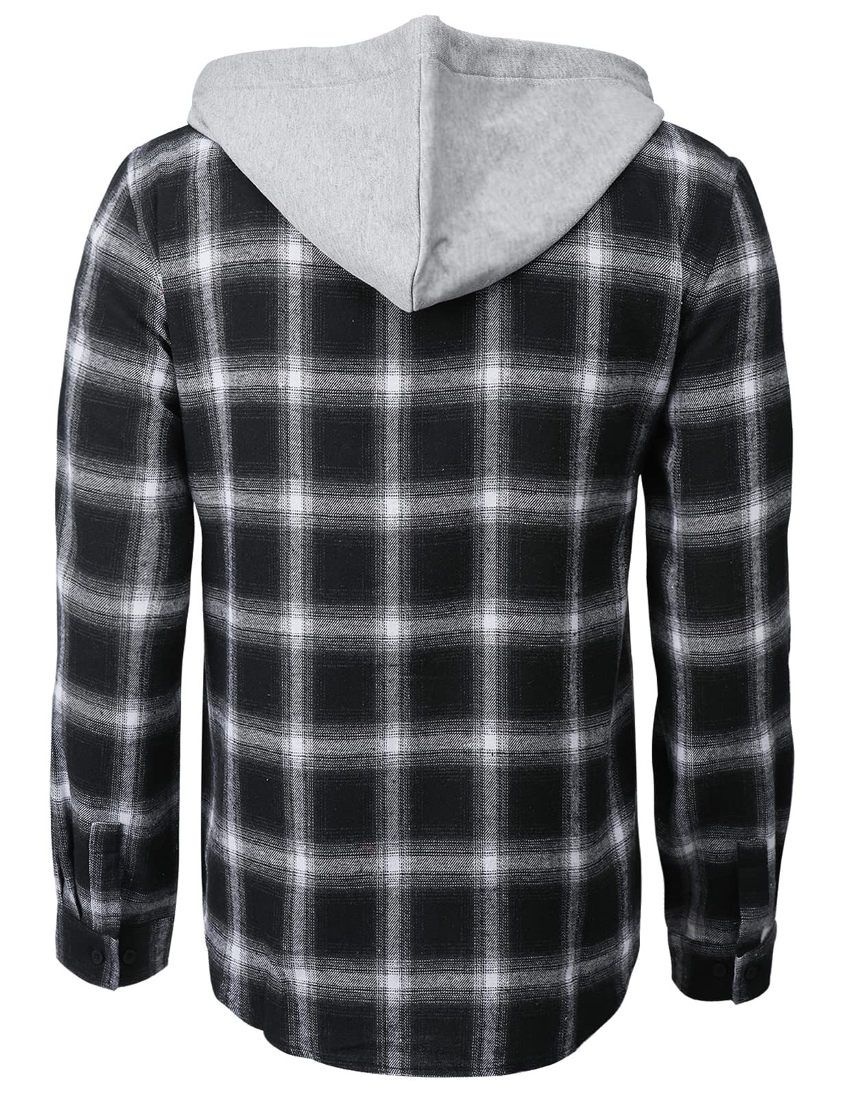 H2H Mens Casual Slim Fit Plaids Flannel Shirts Hoodie Jacket US L/Asia XL (CMOJA0105)