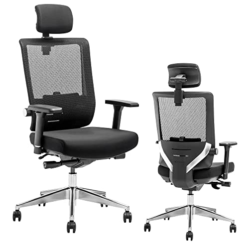 Ergonomic Office Chair,Computer Chair High Back Desk Chair with 3D Lumbar Support, Computer Chair for heavy people, Comfortable Office Desk Chair with 4D Adjustable Armrest, Black