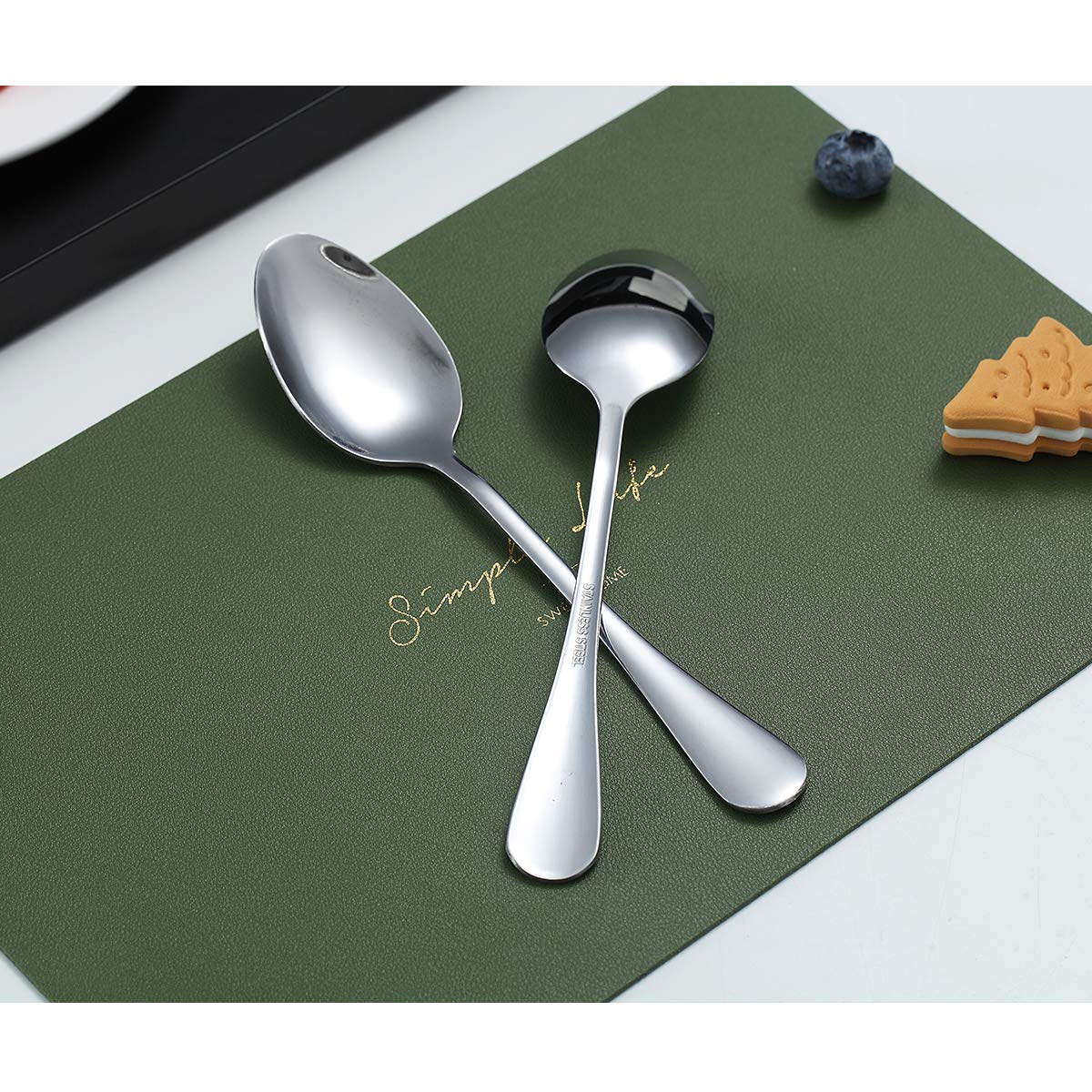 Teaspoons, Kyraton 6 Pieces 6.7" Stainless Steel Teaspoons, Dessert Spoon,Golden Teaspoon,Spoon Silverware Pack of 6