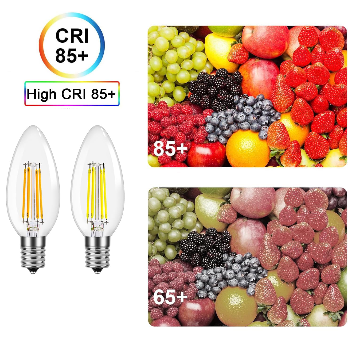 ST40 E17 Intermediate Base LED Bulbs, 600LM 2700K, Dimmable Ceiling Fan Light Bulbs,6W E17 Screw Base Replacement Clear Glass Light Bulbs for Outdoor Patio ST40 String Lights 6pack (Warm White)