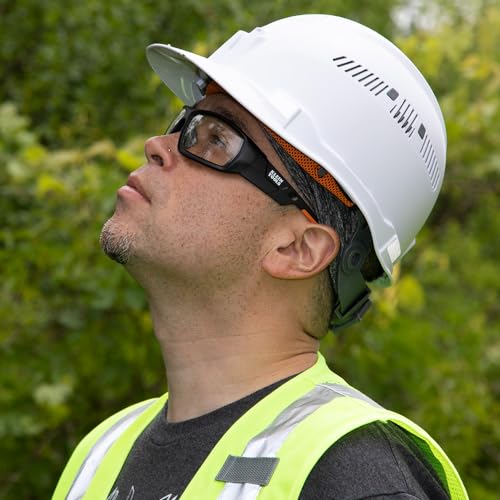 Klein Tools 60163 Safety Glasses, Professional PPE Protective Eyewear with Full Frame, Scratch Resistant and Anti-Fog, Clear Lens, 5.6 x 4 inch