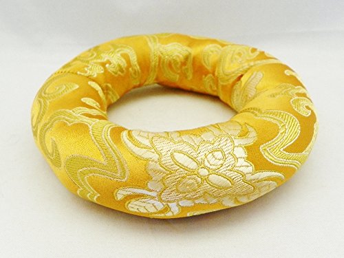 F795 Silk Brocade Cushion Pillow for Tibetan Singing Bowl Handmade in Nepal