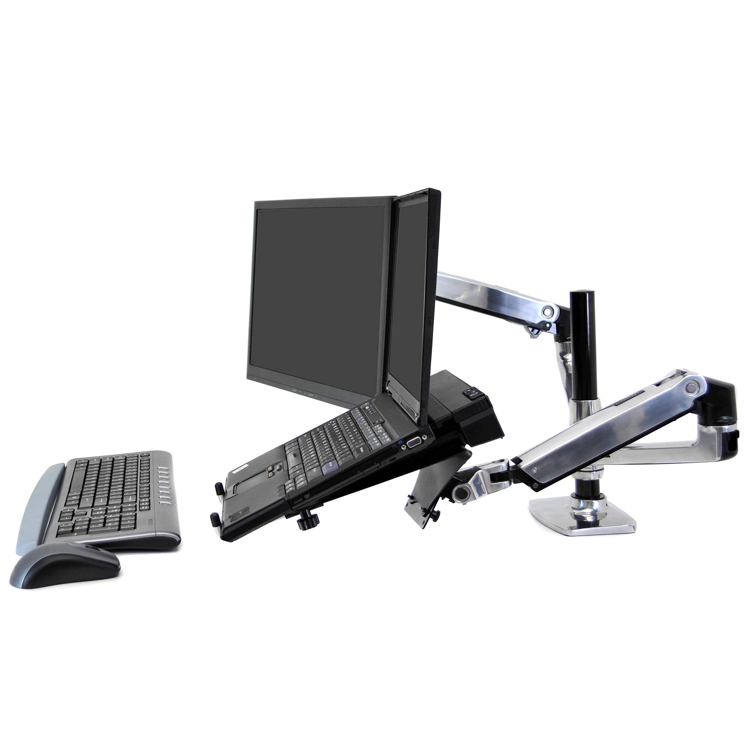 Ergotron β LX Vertical Stacking Dual Monitor Arm, VESA Desk Mount β for 2 Monitors Up to 24 Inches, 7 to 20 lbs Each β Polished Aluminum