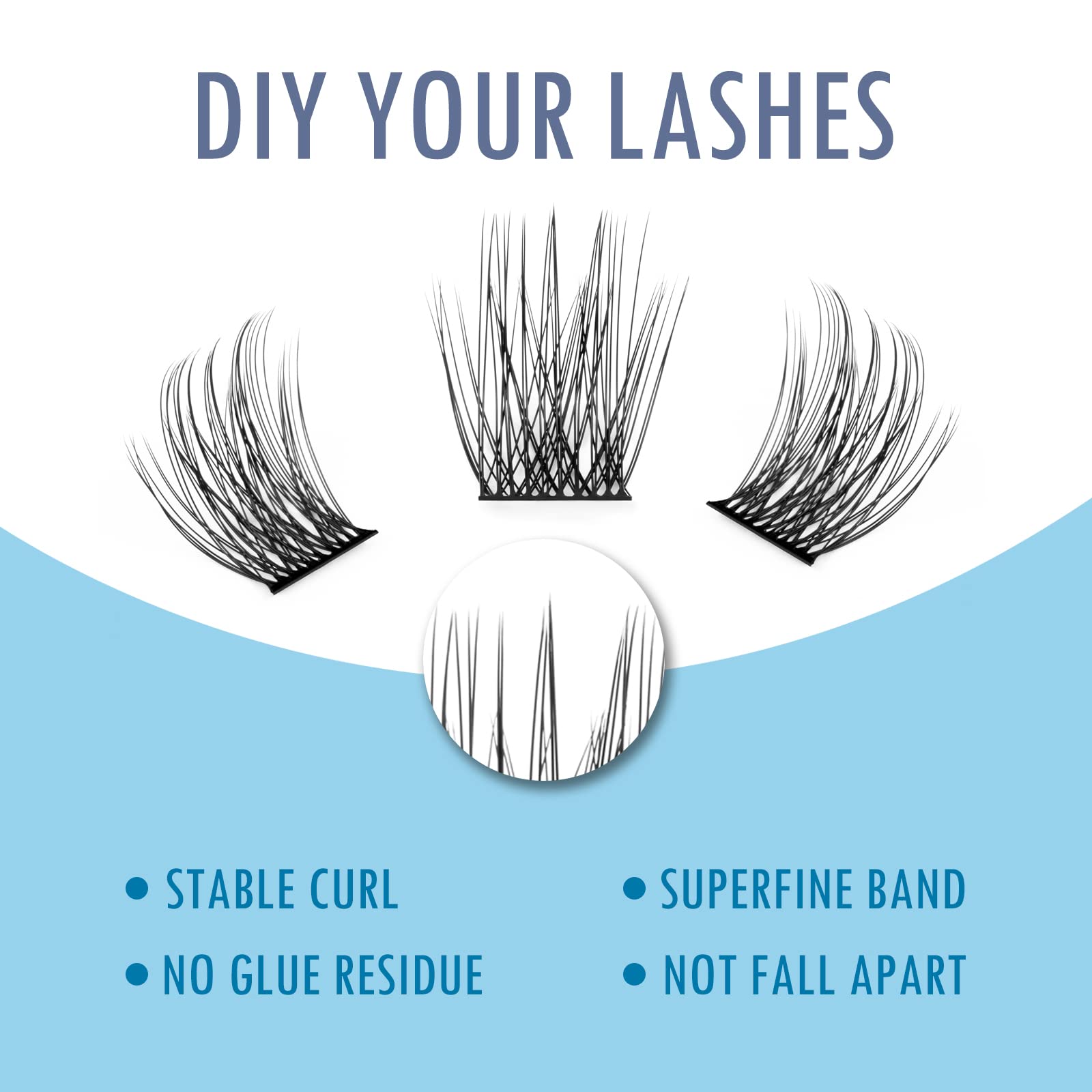 IKVVOM Lash Clusters DIY Eyelash Extensions 96Pcs Individual Cluster Lashes Volume Lash Extensions C Curl False Eyelashes Natural Wispy Soft Lashes (Glamour MIX)