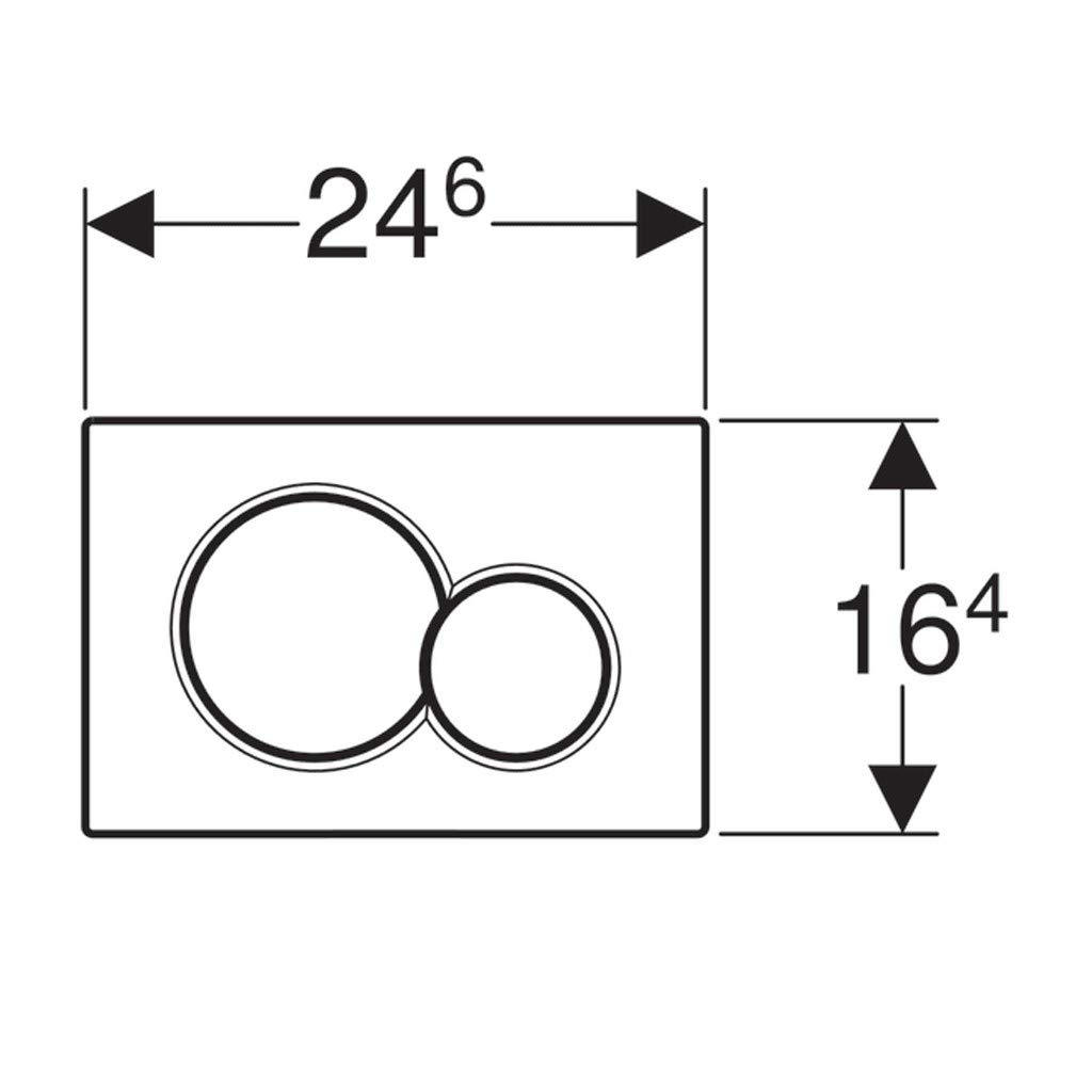 Geberit 115.770.46.5 Dual-Flush Actuator Plate, Matte Chrome