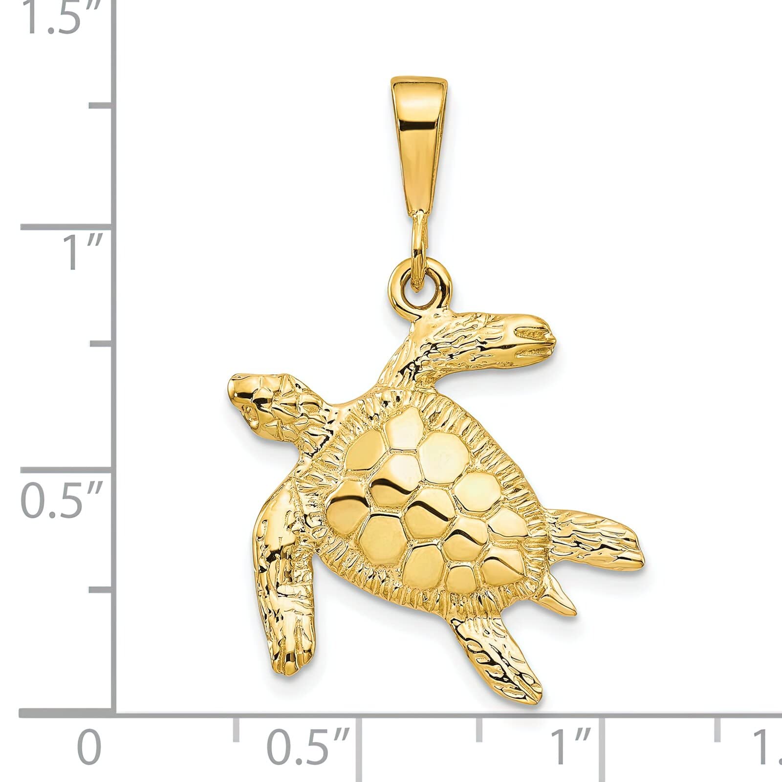 FindingKing 10K Yellow Gold Turtle Charm Sea Life Polished Jewelry!