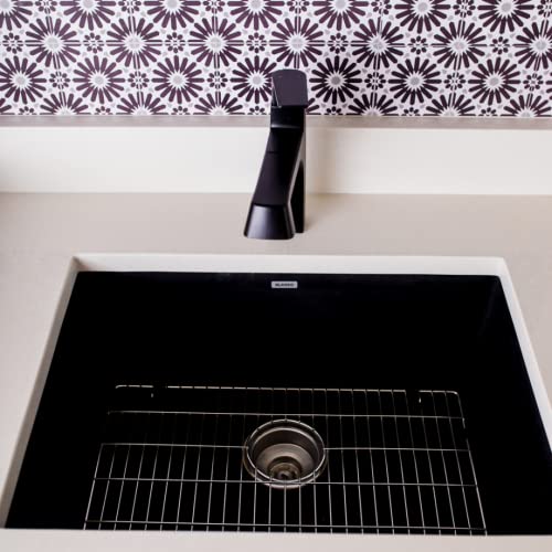 Kitchen Sink Grid (19" x 14") - Kitchen Sink Protector Stainless Steel - Sink Rack for Bottom of Sink with Rear Drain for Single Sink Bowl - Anti Scratch, Sturdy, and Rust Resistant