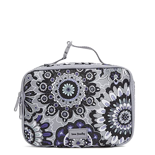 Vera Bradley Women's Recycled Lighten Up Reactive Lay Flat Horizontal Lunch Box, Tranquil Medallion, One Size